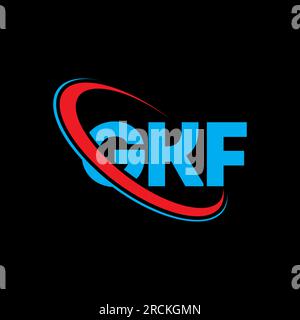 GKF circle letter logo design with circle and ellipse shape. GKF ...