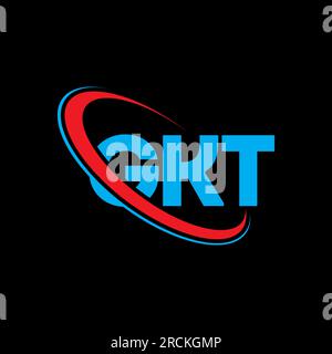 GKT circle letter logo design with circle and ellipse shape. GKT ...