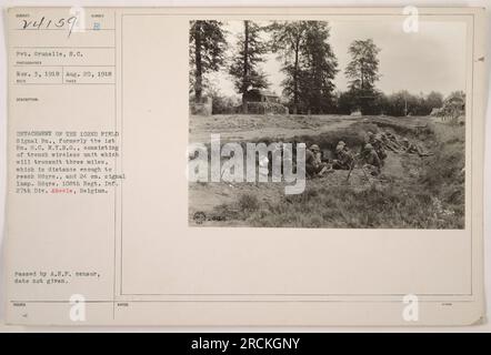 1st World War telegraph transmission. Radio operator sending a ...