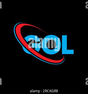 GOL circle letter logo design with circle and ellipse shape. GOL ...