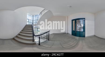 360° view of emergency and evacuation exit stair in up ladder in loft ...
