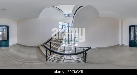 360° view of emergency and evacuation exit stair in up ladder in loft ...