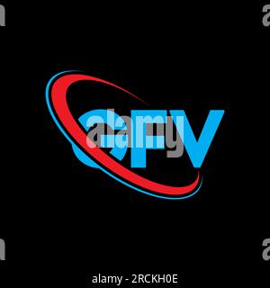 GFV circle letter logo design with circle and ellipse shape. GFV ...