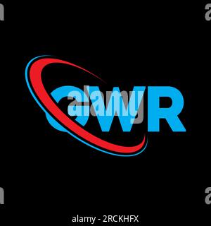 GWR circle letter logo design with circle and ellipse shape. GWR ...