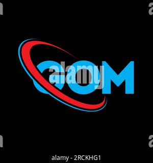 GOM logo. GOM letter. GOM letter logo design. Initials GOM logo linked with circle and uppercase ...