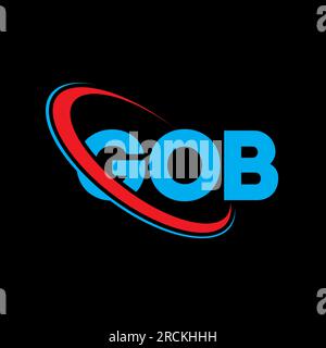 GOB circle letter logo design with circle and ellipse shape. GOB ellipse letters with ...