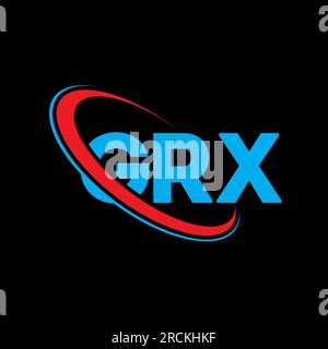 GRX circle letter logo design with circle and ellipse shape. GRX ...