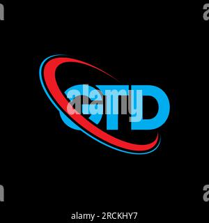 GTD circle letter logo design with circle and ellipse shape. GTD ...