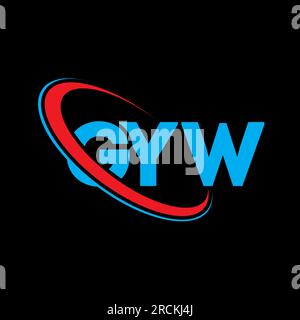 GYW circle letter logo design with circle and ellipse shape. GYW ...