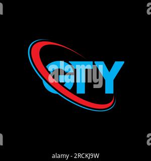 GTY circle letter logo design with circle and ellipse shape. GTY ...