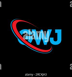 GWJ circle letter logo design with circle and ellipse shape. GWJ ...