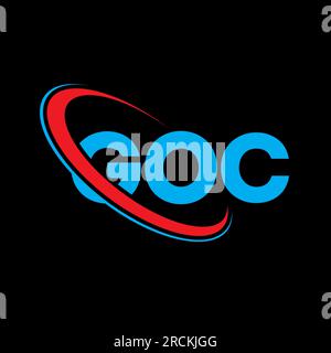 GOC circle letter logo design with circle and ellipse shape. GOC ...