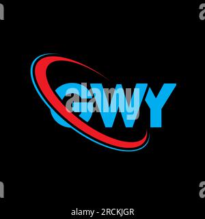 GWY circle letter logo design with circle and ellipse shape. GWY ...
