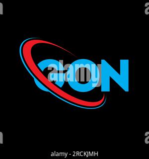 GON circle letter logo design with circle and ellipse shape. GON ...
