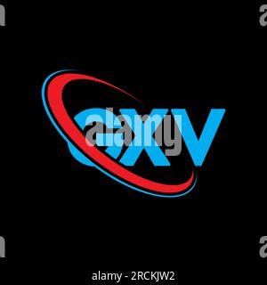GXV circle letter logo design with circle and ellipse shape. GXV ...