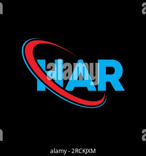 HAR circle letter logo design with circle and ellipse shape. HAR ...