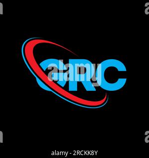 GRC circle letter logo design with circle and ellipse shape. GRC ...