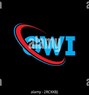 GWI circle letter logo design with circle and ellipse shape. GWI ...