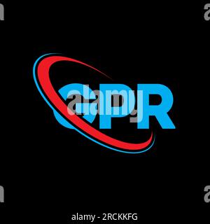 GPR circle letter logo design with circle and ellipse shape. GPR ...
