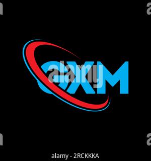 GXM circle letter logo design with circle and ellipse shape. GXM ...