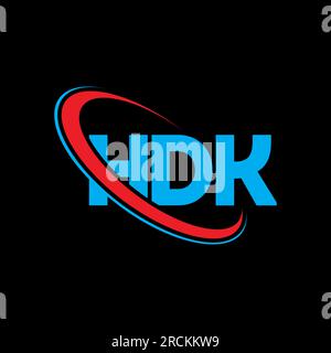 HDK circle letter logo design with circle and ellipse shape. HDK ...