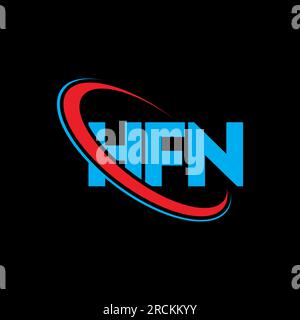 HFN circle letter logo design with circle and ellipse shape. HFN ...