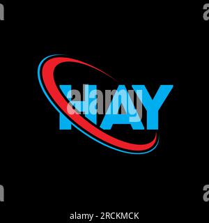 HAY circle letter logo design with circle and ellipse shape. HAY ...