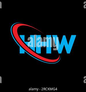 HHW circle letter logo design with circle and ellipse shape. HHW ...