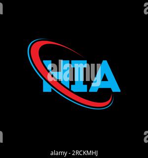 HIA circle letter logo design with circle and ellipse shape. HIA ...