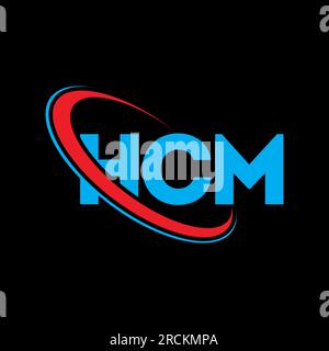 HCM circle letter logo design with circle and ellipse shape. HCM ...