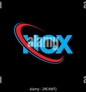 HCX circle letter logo design with circle and ellipse shape. HCX ...