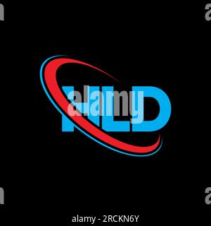 HLD circle letter logo design with circle and ellipse shape. HLD ...