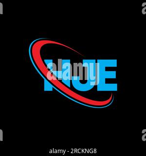 HJE circle letter logo design with circle and ellipse shape. HJE ...