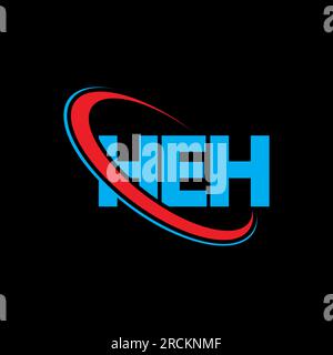 HEH circle letter logo design with circle and ellipse shape. HEH ...