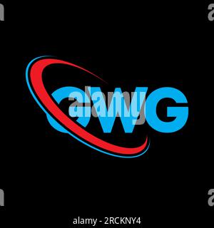 GWG circle letter logo design with circle and ellipse shape. GWG ...