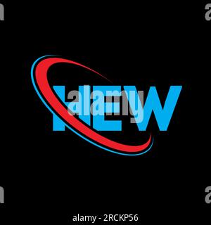 HEW circle letter logo design with circle and ellipse shape. HEW ...