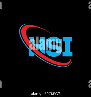 HSI circle letter logo design with circle and ellipse shape. HSI ...