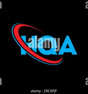 HQA circle letter logo design with circle and ellipse shape. HQA ...