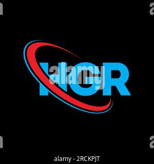 HGR circle letter logo design with circle and ellipse shape. HGR ...