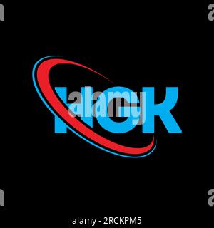 HGK circle letter logo design with circle and ellipse shape. HGK ...