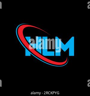 HLM circle letter logo design with circle and ellipse shape. HLM ...