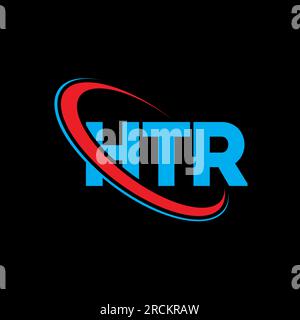 HTR circle letter logo design with circle and ellipse shape. HTR ...
