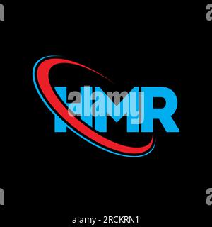 HMR circle letter logo design with circle and ellipse shape. HMR ...