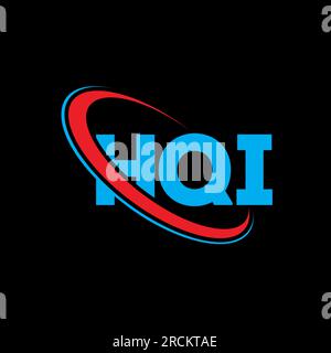 HQI circle letter logo design with circle and ellipse shape. HQI ...