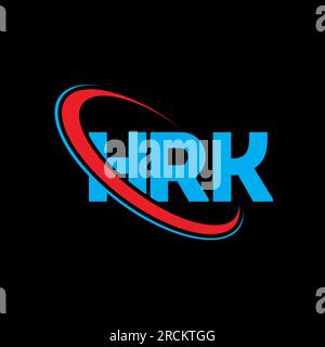 HRK circle letter logo design with circle and ellipse shape. HRK ...