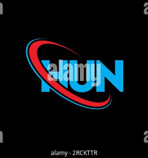 HUN logo. HUN letter. HUN letter logo design. Initials HUN logo linked with circle and uppercase ...