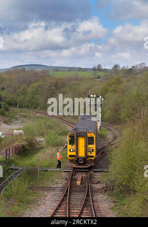 Tondu, south Wales, UK, Transport for Wales train with a Network rail ...