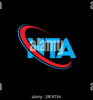 HTA circle letter logo design with circle and ellipse shape. HTA ...