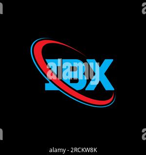 IBX circle letter logo design with circle and ellipse shape. IBX ...