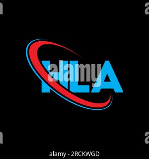 HLA circle letter logo design with circle and ellipse shape. HLA ...